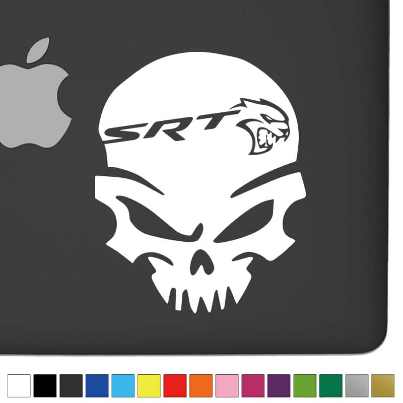 Dodge SRT Hellcat Ver.1 Badass Skull Decal – StickerTitans.com