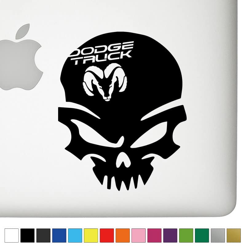 Dodge Truck Ver.1 Badass Skull Decal – StickerTitans.com