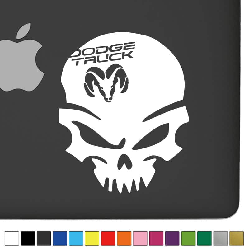 Dodge Truck Ver.1 Badass Skull Decal – StickerTitans.com