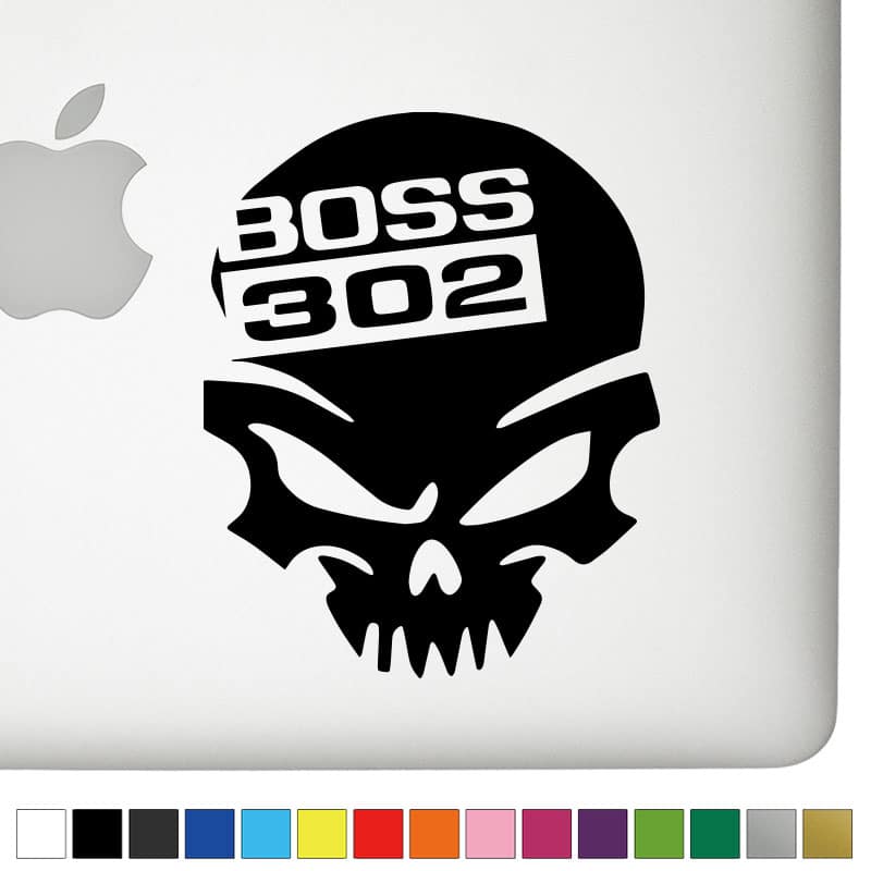 Ford Boss 302 Ver.1 Badass Skull Decal – StickerTitans.com