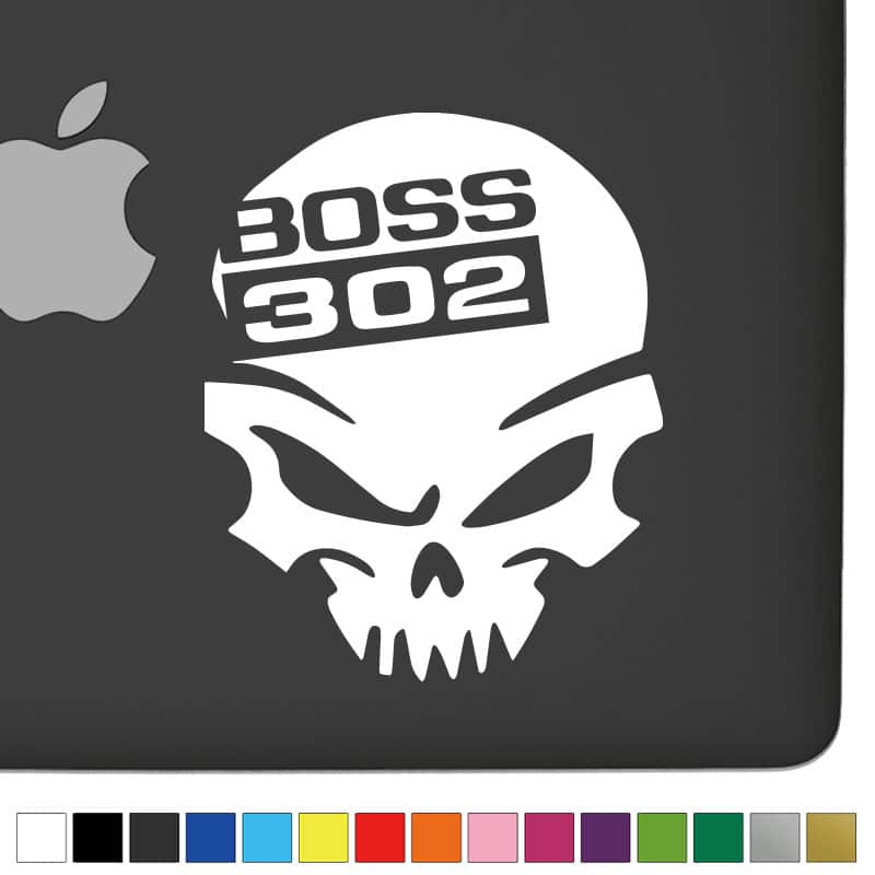 Ford Boss 302 Ver.1 Badass Skull Decal – StickerTitans.com