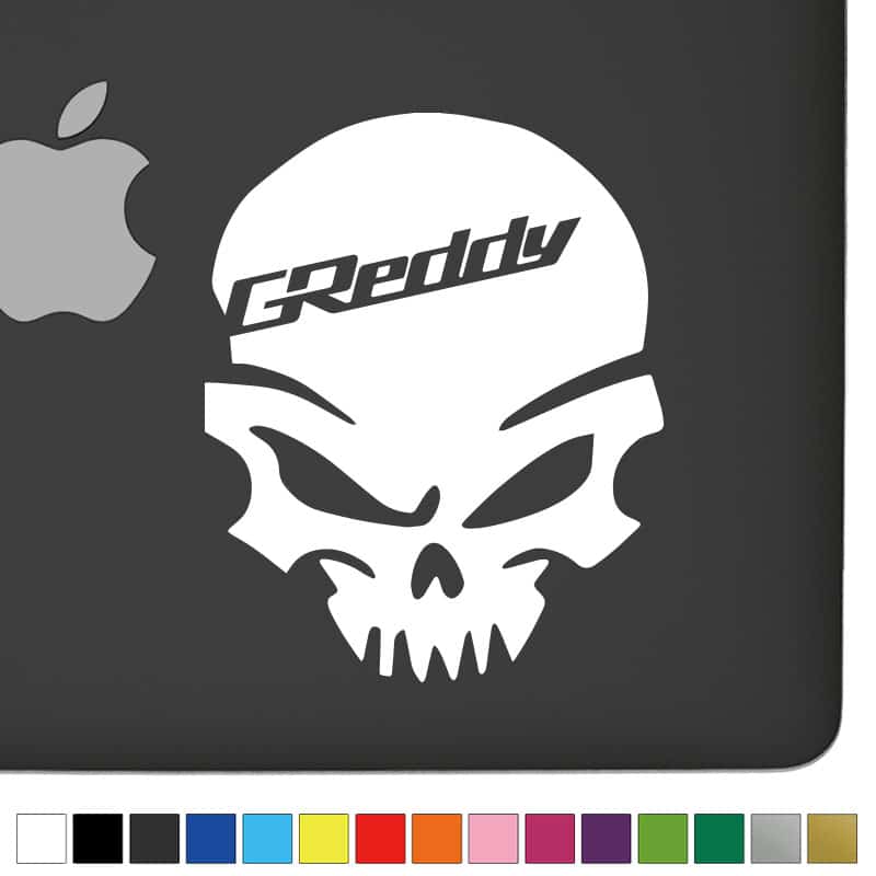 Greddy Ver.1 Badass Skull Decal – StickerTitans.com